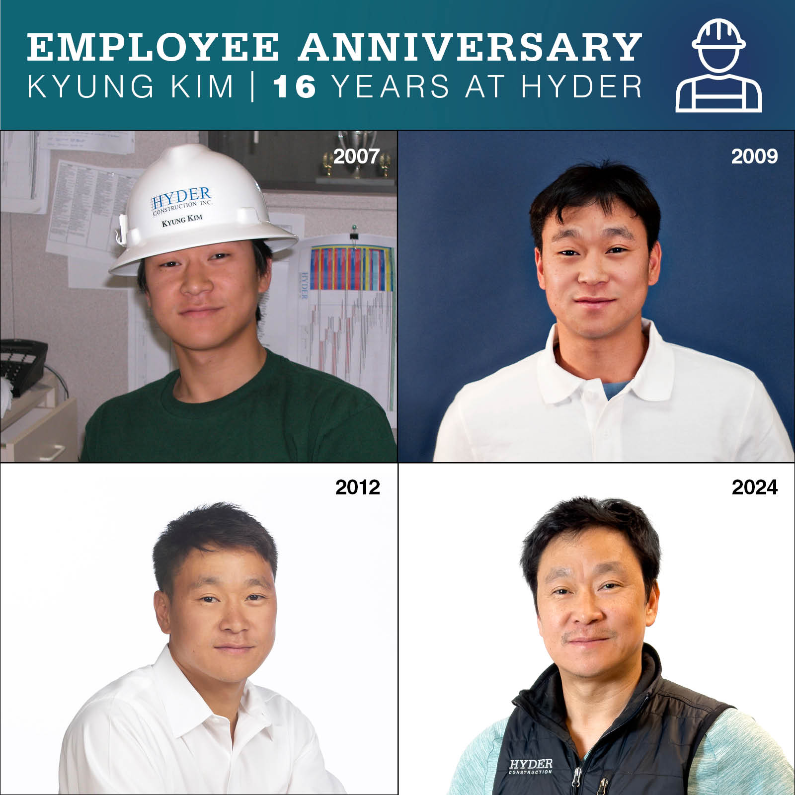 Hyder Celebrates 16 Years With Kyung Kim - Hyder Construction